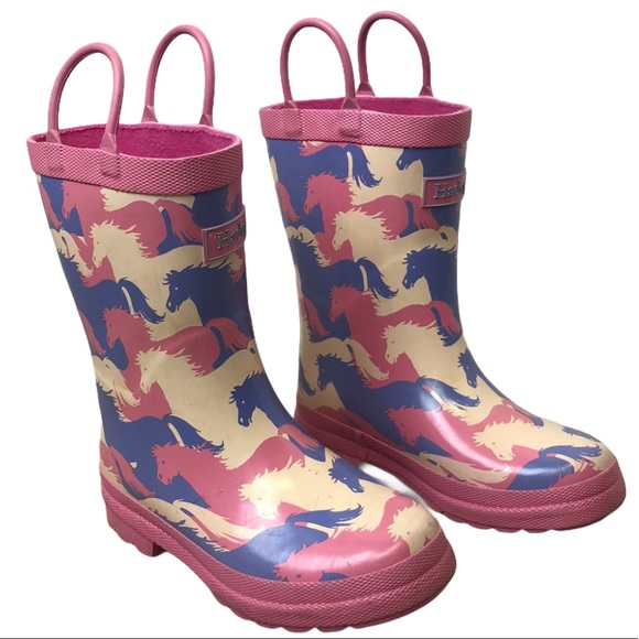 Hatley | Shoes | Hatley Girls Horses Pink Pullon Rainboots Wellies ...